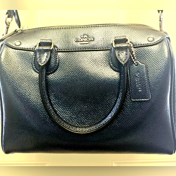 Coach | Bags | Coach Mini Bennett Satchel Crossbody Metalic Blue | Poshmark